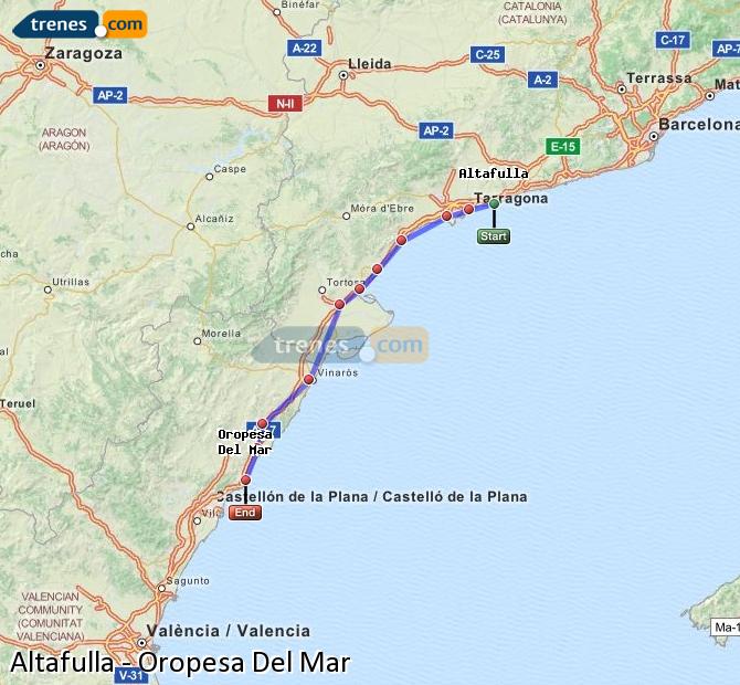 Cheap Altafulla to Oropesa Del Mar trains, tickets from 15,85 ...
