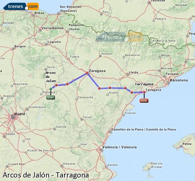 Cheap Arcos de Jalón to Tarragona trains, tickets from 20,05 € - Trenes.com