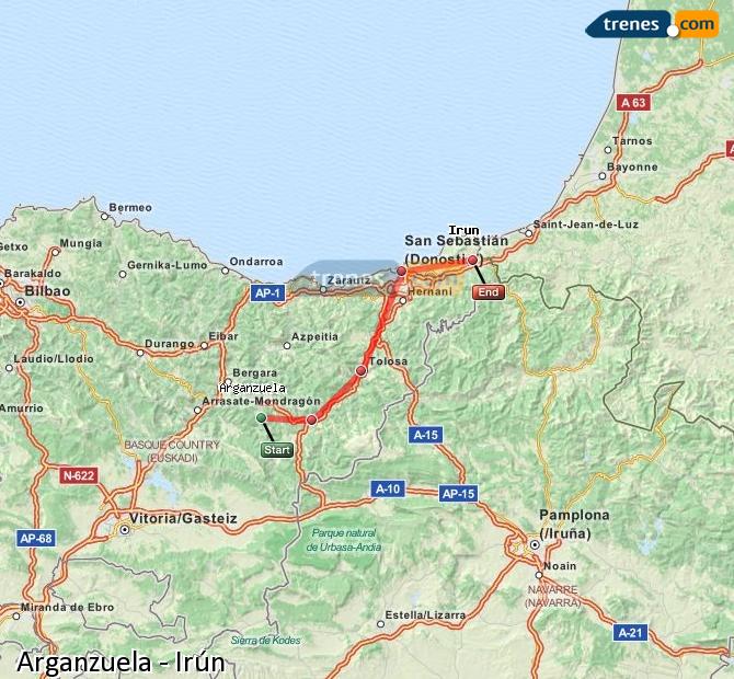 Cheap Arganzuela to Irun trains, tickets from 5,05 € - Trenes.com