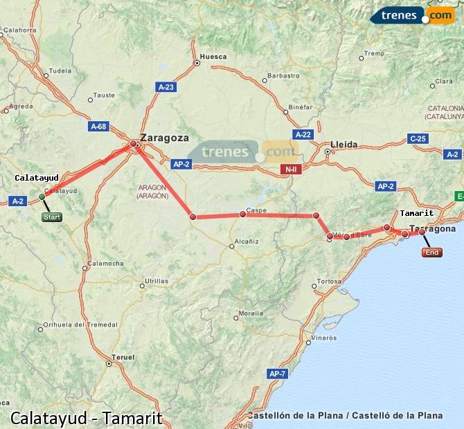 Cheap Calatayud to Tamarit trains, tickets from 30,55 € - Trenes.com