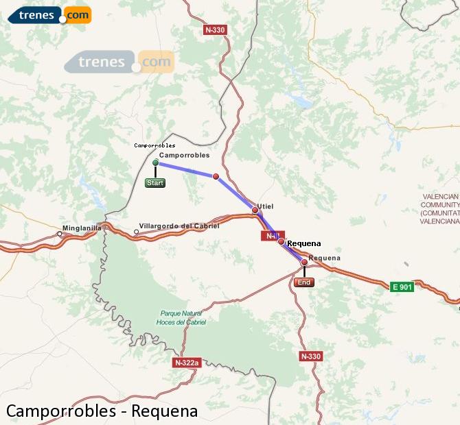 Trenes Camporrobles Requena baratos, billetes desde 3,80 € - Trenes.com