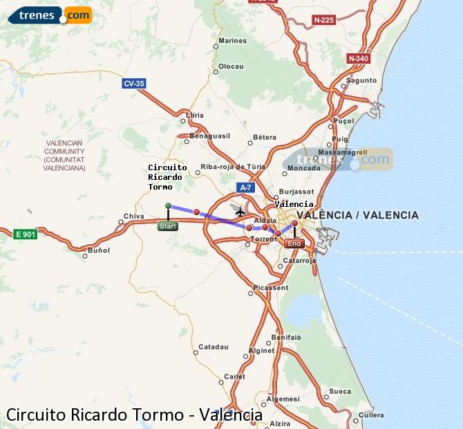 Cheap Ricardo Tormo Circuit to Valencia trains, tickets from 1,75 ...