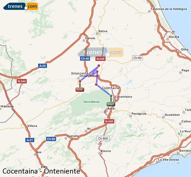 Cheap Cocentaina to Onteniente trains, tickets from 1,75 € - Trenes.com