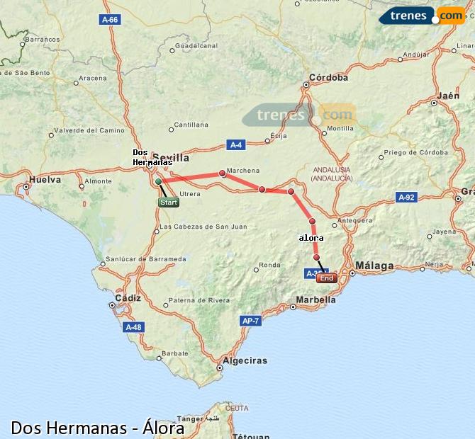 Cheap Dos Hermanas to Álora trains, tickets from 18,70 € - Trenes.com
