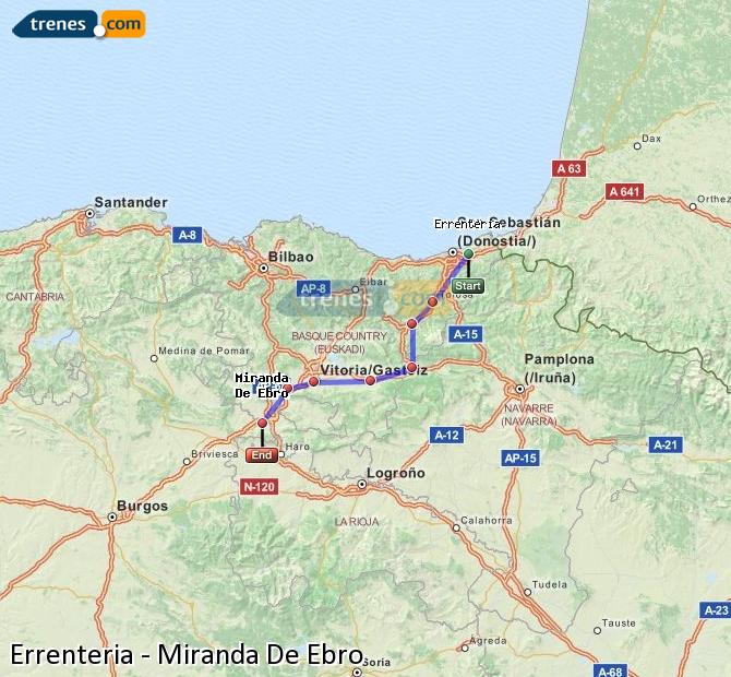 Cheap Errenteria to Miranda De Ebro trains, tickets from 15,85 ...