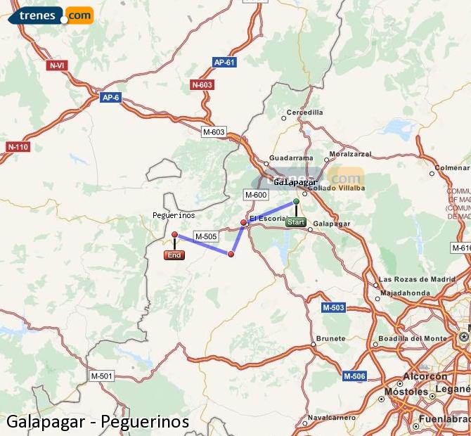 Cheap Galapagar to Peguerinos trains, tickets from 2,30 € - Trenes.com