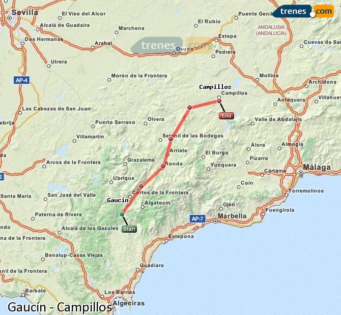 Cheap Gaucín to Campillos trains, tickets from 6,65 € - Trenes.com