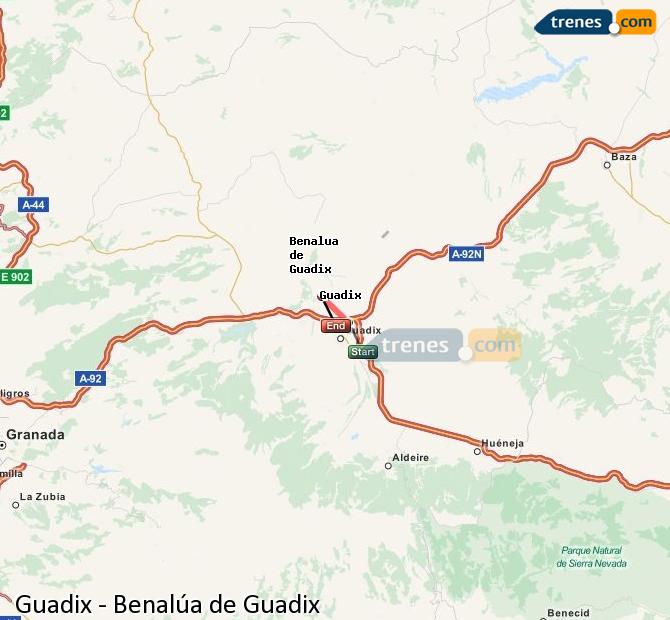 Cheap Guadix to Benalúa de Guadix trains, tickets from 1,55 € - Trenes.com