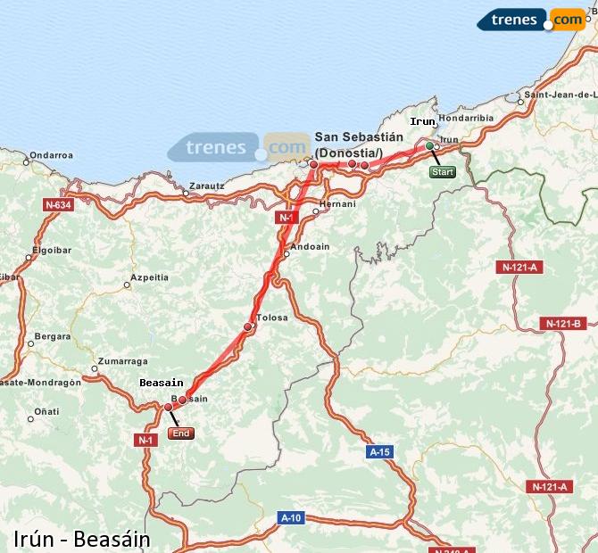 Cheap Irun to Beasin trains, tickets from 5,40 € - Trenes.com