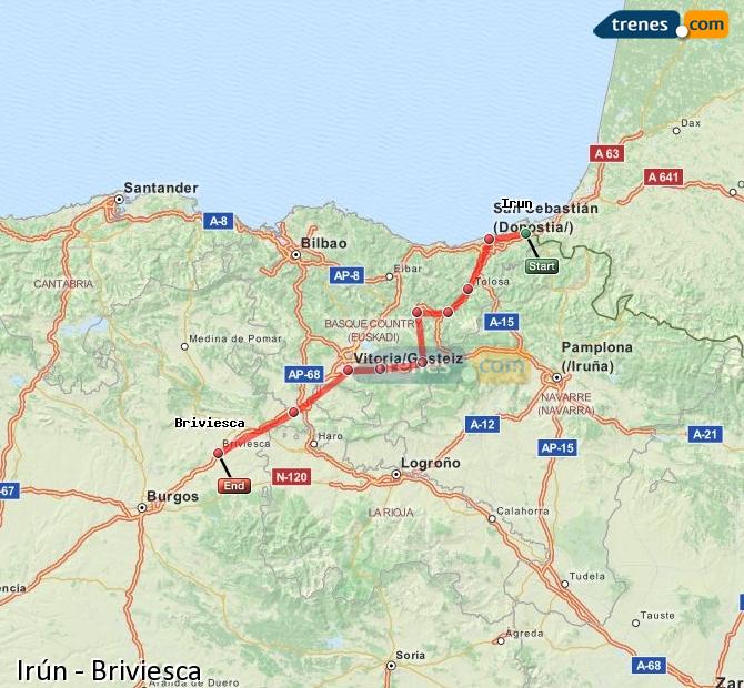 Cheap Irun to Briviesca trains, tickets from 24,95 € - Trenes.com