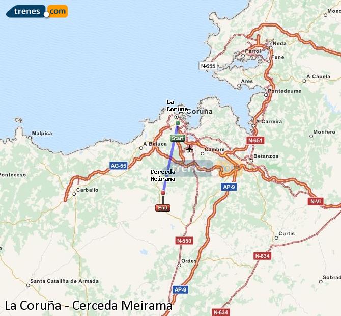 Günstige La Coruña Cerceda Meirama Züge, Zugtickets ab 2,00 € - Trenes.com