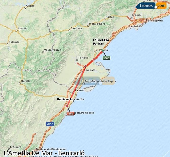 Cheap L'Ametlla De Mar to Benicarló trains, tickets from 6,30 ...