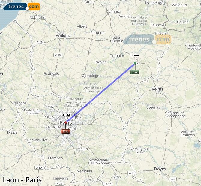 Trains Laon Paris économiques, billets à partir de 24,10 € - Trenes.com
