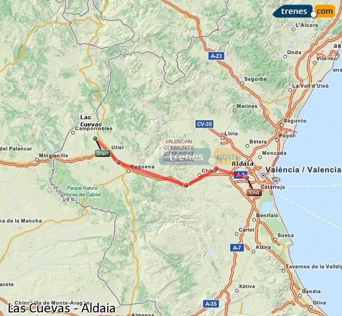 Cheap Las Cuevas to Aldaia trains, tickets from 4,70 € - Trenes.com