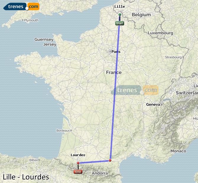 Trains Lille Lourdes économiques, billets à partir de 69,98 € - Trenes.com