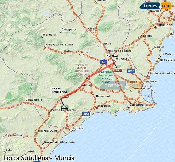 Cheap Lorca Sutullena to Murcia trains, tickets from 7,05 € - Trenes.com