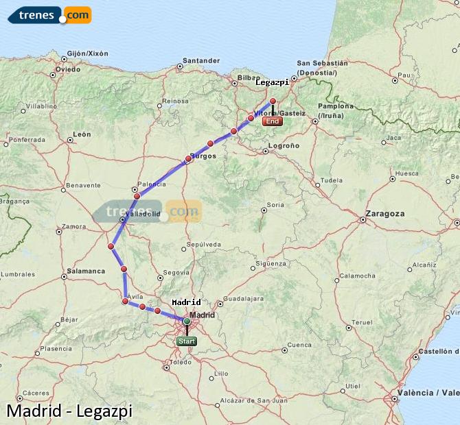 Cheap Madrid to Legazpi trains, tickets from 46,30 € - Trenes.com