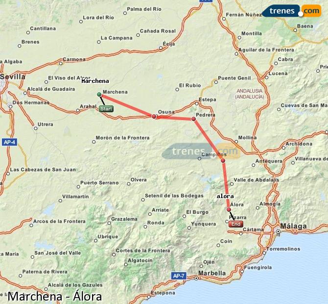 Cheap Marchena to Álora trains, tickets from 14,00 € - Trenes.com