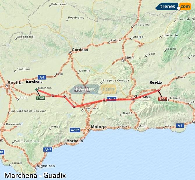 Cheap Marchena to Guadix trains, tickets from 31,20 € - Trenes.com