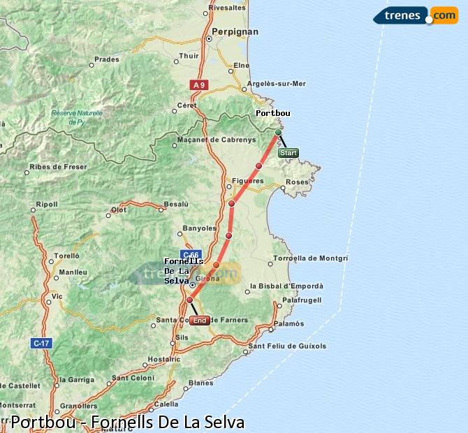 Günstige Portbou Fornells De La Selva Züge, Zugtickets ab 6,15 ...