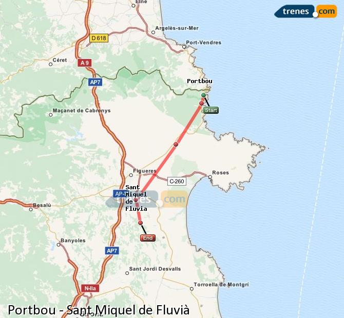 Cheap Portbou to Sant Miquel de Fluvià trains, tickets from 4,10 ...
