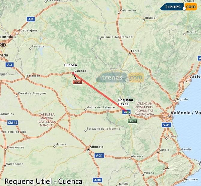Cheap Requena Utiel to Cuenca trains, tickets from 13,20 € - Trenes.com