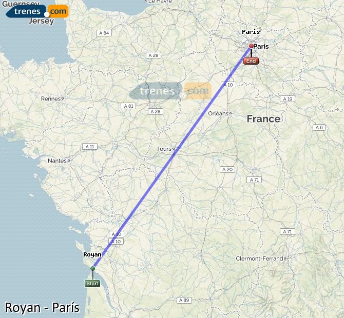 Trains Royan Paris économiques, billets à partir de 82,20 € - Trenes.com