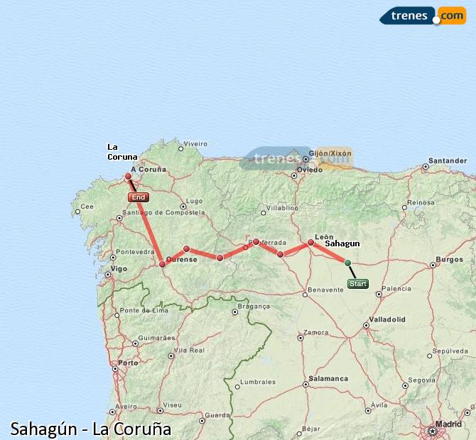 Cheap Sahagun to La Coruña trains, tickets from 33,75 € - Trenes.com