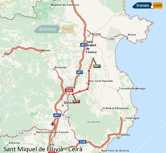 Comboios Sant Miquel de Fluvià Celrà baratos, bilhetes desde 2,05 ...