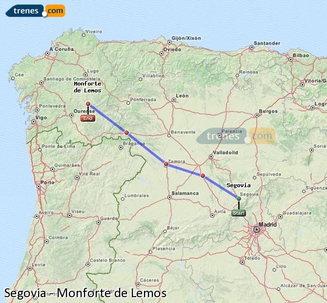 Cheap Segovia to Monforte de Lemos trains, tickets from 46,15 ...