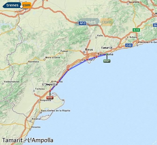Cheap Tamarit to L'Ampolla trains, tickets from 4,20 € - Trenes.com