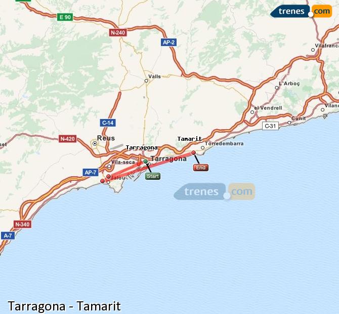 Trenes Tarragona Tamarit baratos, billetes desde 1,70 € - Trenes.com