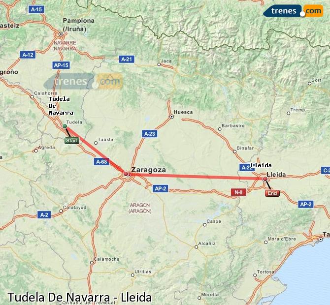 Trenes Tudela De Navarra Lleida baratos, billetes desde 21,65 ...