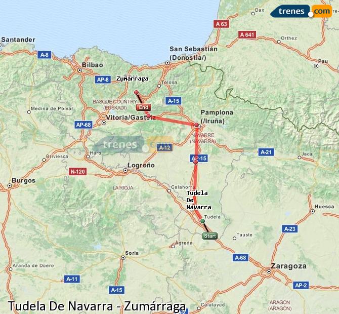 Trenes Tudela De Navarra Zumárraga baratos, billetes desde 15,00 ...
