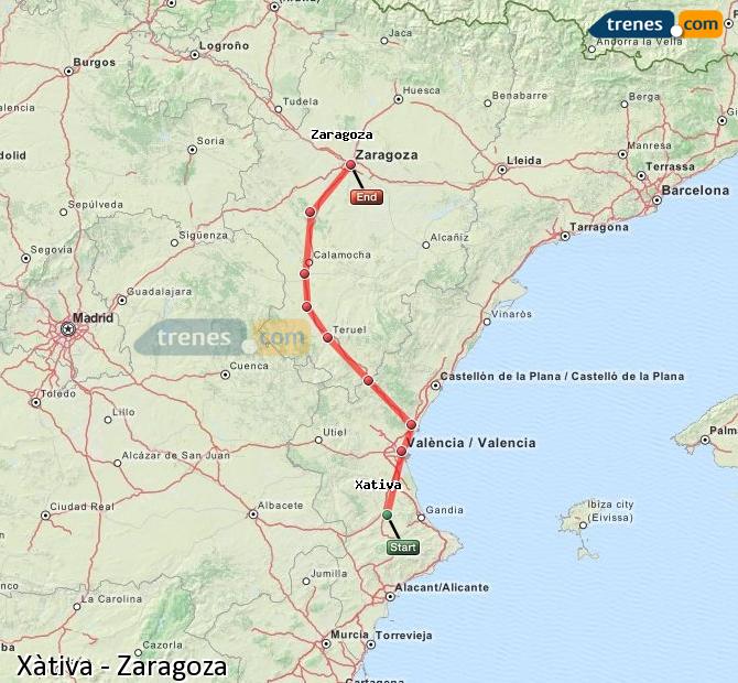 Cheap Xativa to Zaragoza trains, tickets from 23,30 € - Trenes.com