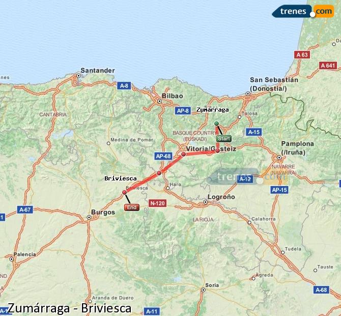 Cheap Zumarraga to Briviesca trains, tickets from 10,00 € - Trenes.com